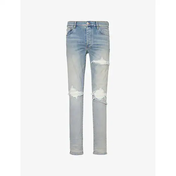 Amiri Mx1 Ultrasuede Slim-Fit Tapered-Leg Stretch-Denim Jeans 