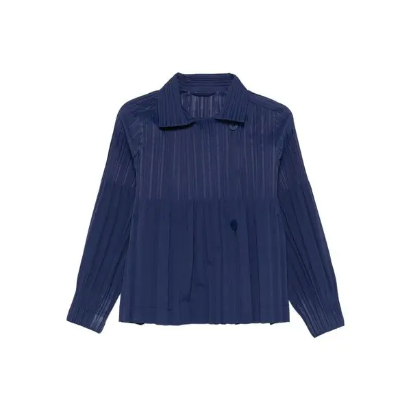 Issey Miyake Plissé Coat - Blue