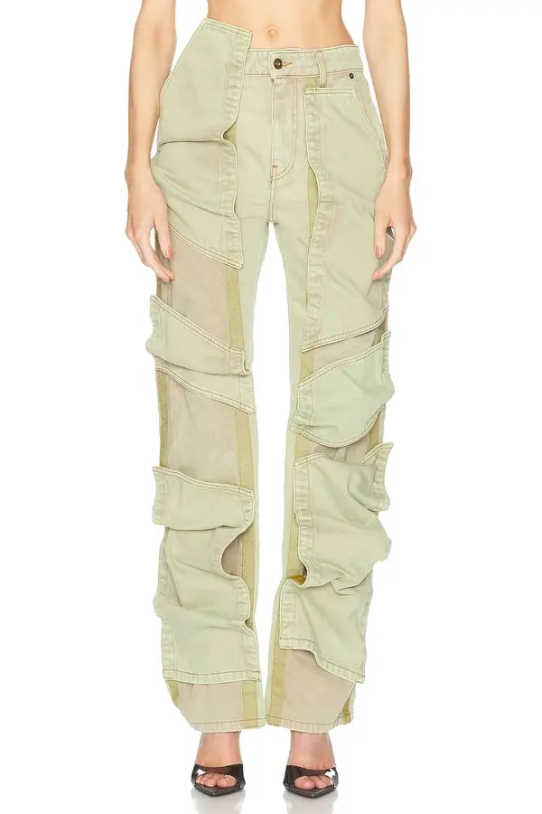 Y/project Velcro Multi Panel Straight Leg Jeans