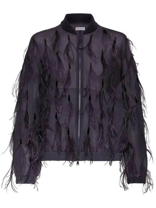 Brunello Cucinelli Feather-embellished Jacket