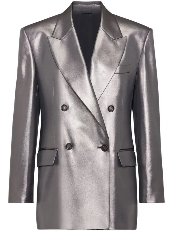 Brunello Cucinelli Double-breasted Blazer - Grey