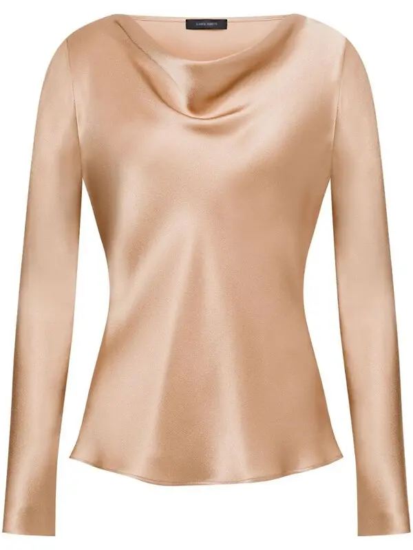 Alberta Ferretti Satin-finish Blouse - Neutrals