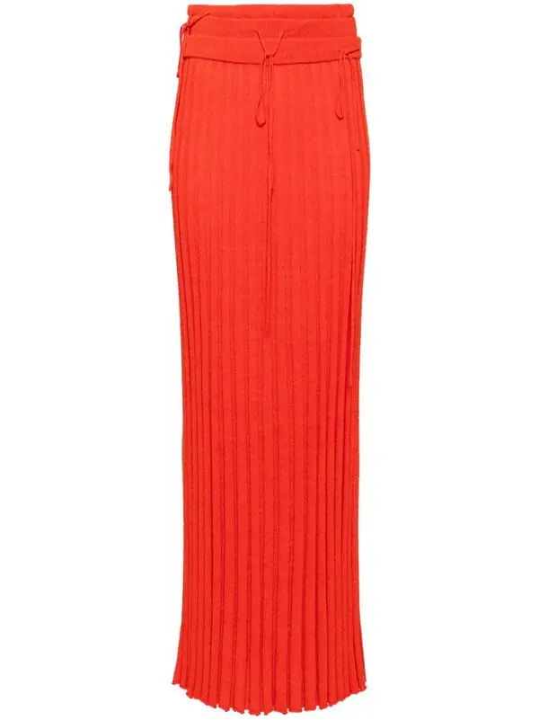 Christopher Esber Straccio Ribbed Skirt - Orange