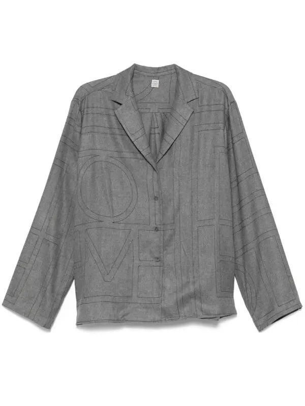 TOTÊME Monogram Flannel Shirt - Grey
