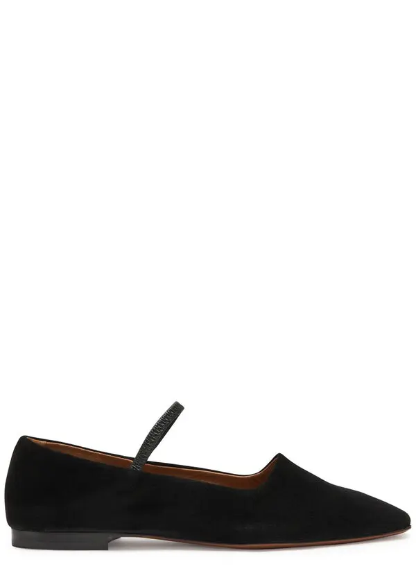 ATP ATELIER Petina Suede Mary Jane Flats - Black