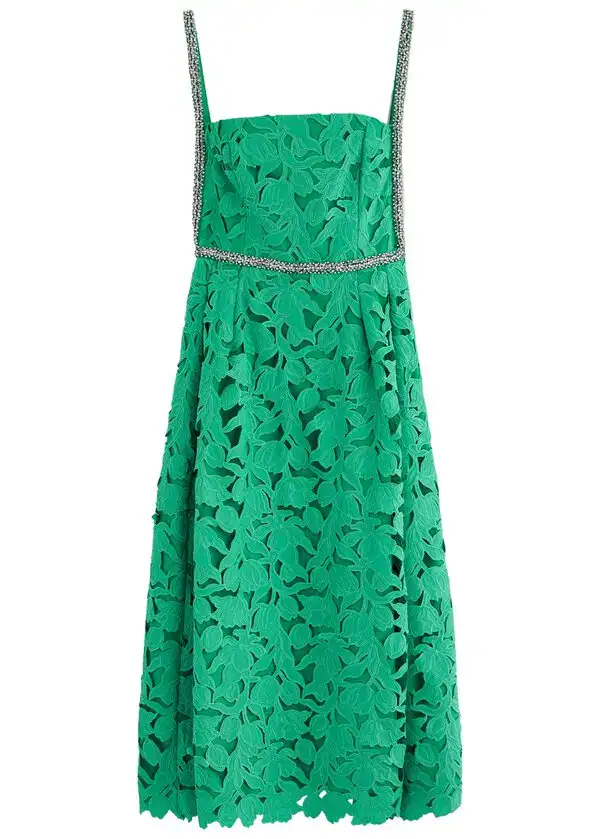 Rebecca Vallance Eden Floral Cut-Out Midi Dress In Green - 50% Off |  Editorialist