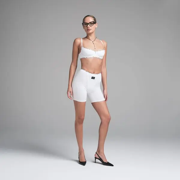 Skims Dolce And Gabbana X Cotton Jersey Boxer - Snow | Editorialist