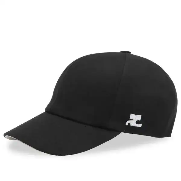 Courreges Signature Cotton Cap In Black - 40% Off | Editorialist