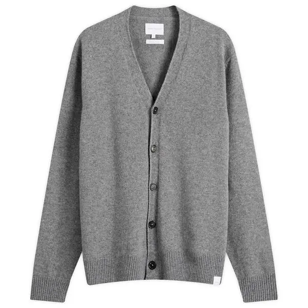 Norse Projects Standard Lambswool Knit Cardigan - Grey Melange