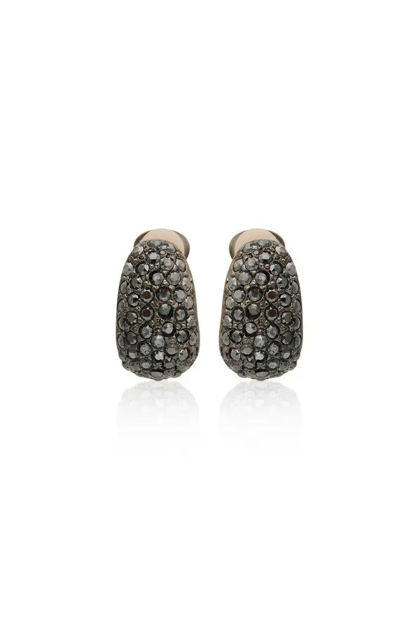 KENNETH JAY LANE Hematite Pave Thumbnail Clip-on Earrings