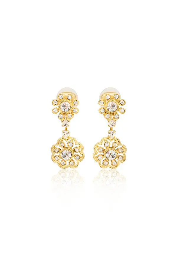 KENNETH JAY LANE Flower Cluster Clip On Earrings