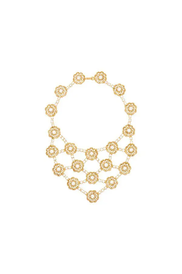 KENNETH JAY LANE Flower Cluster Bib Necklace