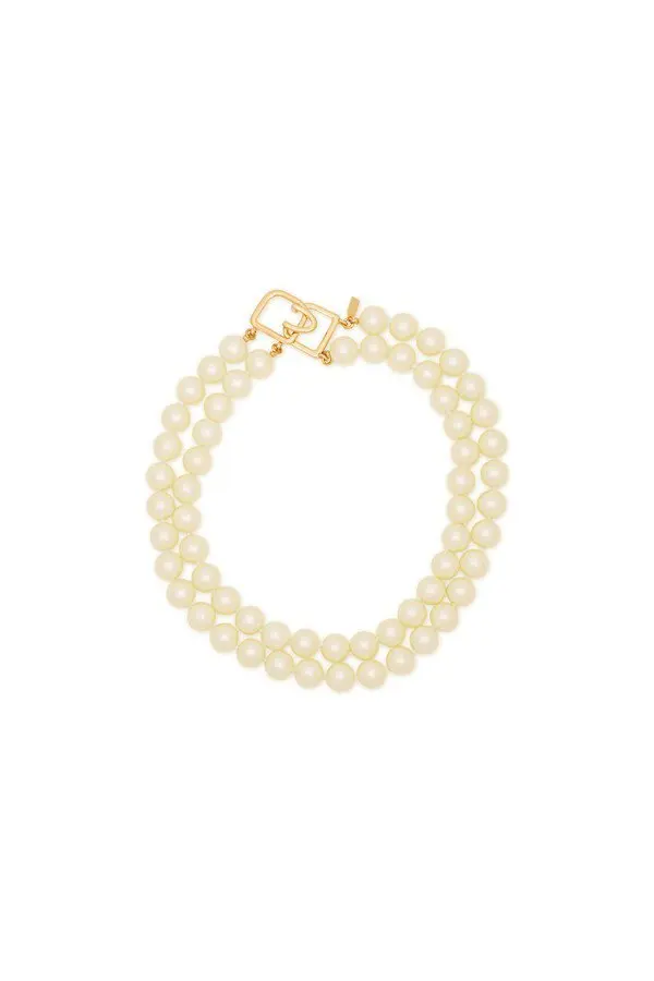 KENNETH JAY LANE Double Row Pearl Collar Necklace