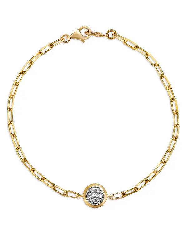 Bloomingdale'S 14k Diamond Solitaire Chain Bracelet