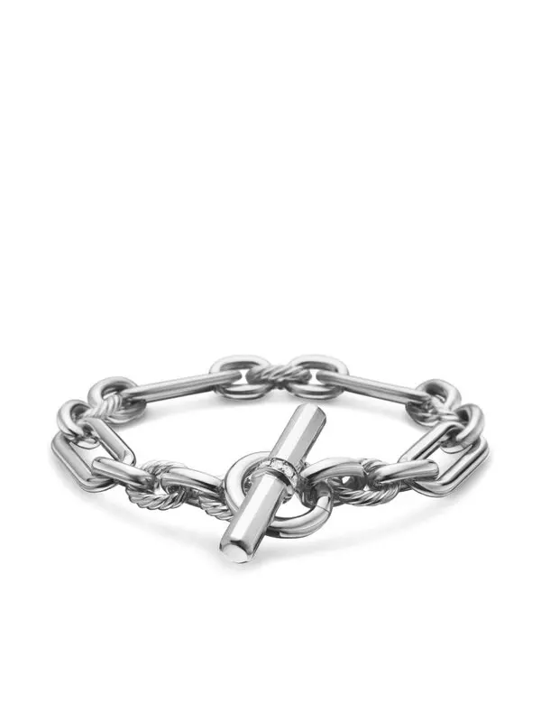 David Yurman Sterling Lexington Chain Diamond Bracelet - Silver