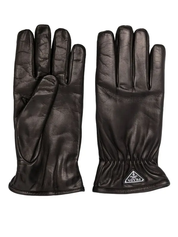 Prada Triangle-logo Leather Gloves
