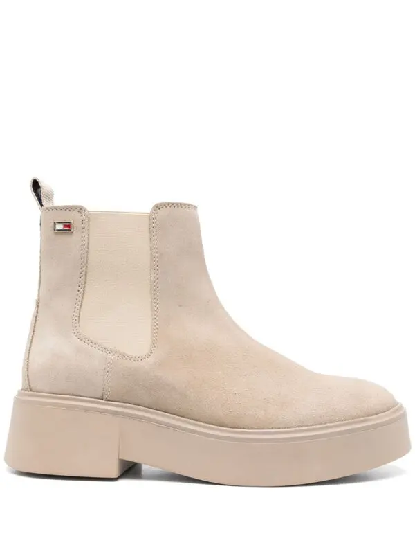 Tommy Hilfiger Suede Chelsea Boots - Neutrals