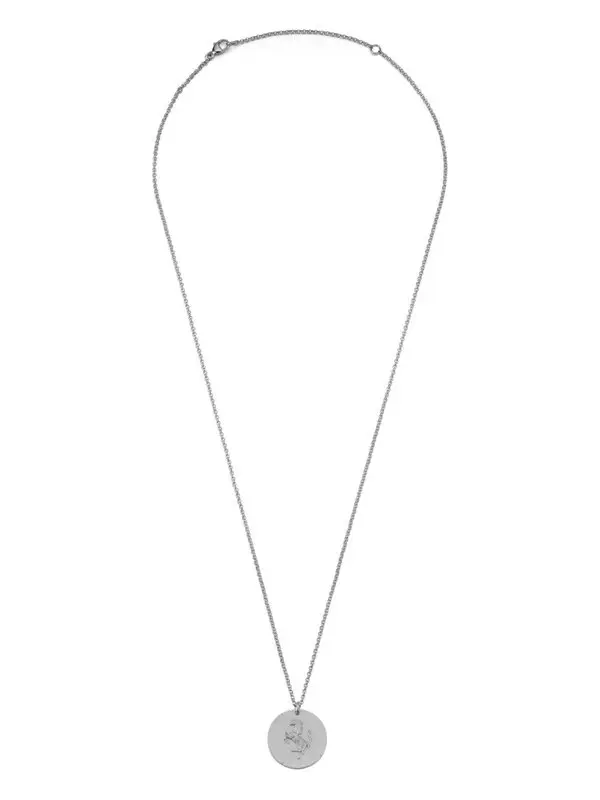 Mateo Stallion Coin Pendant Necklace - Silver