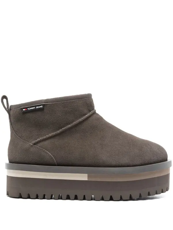 Tommy Hilfiger Suede Flatform Boots - Grey
