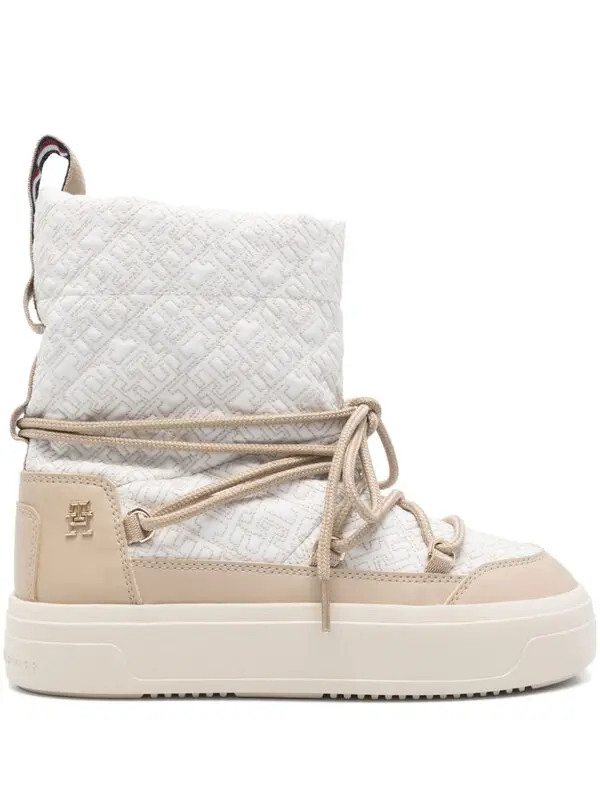Tommy Hilfiger Monogram-embroidered Snow Boots