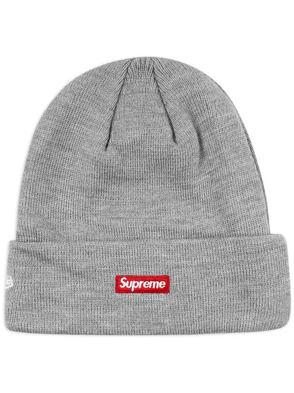 Supreme X New Era Logo-appliqué Beanie - Grey