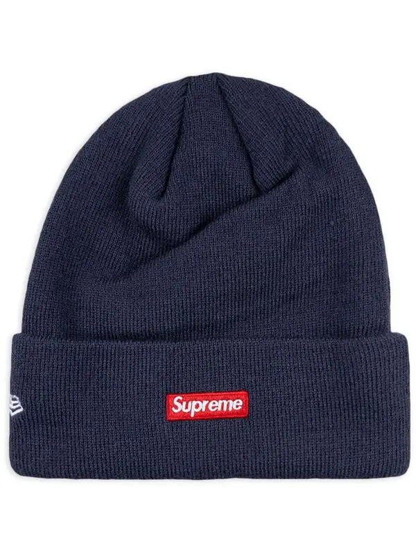 Supreme X New Era Logo-appliqué Beanie - Blue