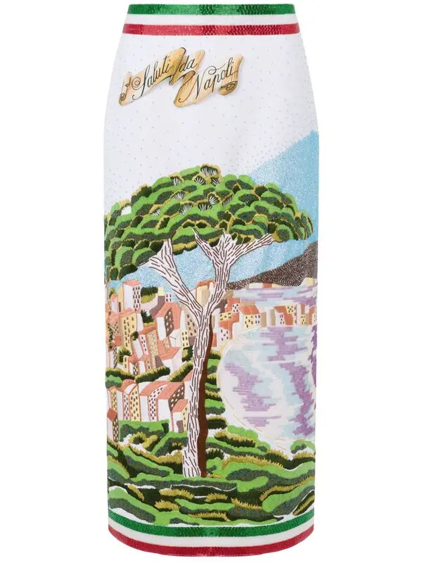Moschino Bead-embellished Midi Skirt