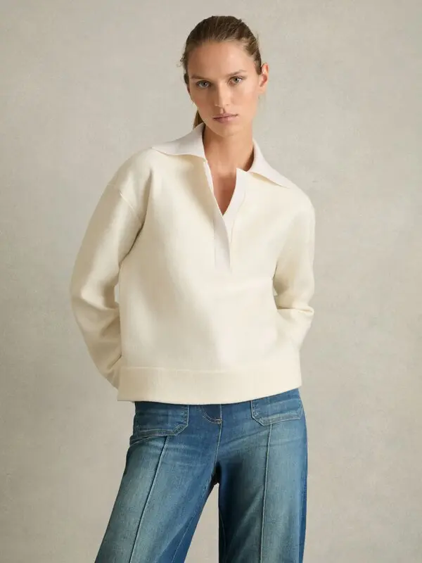 REISS Amy Wool-cotton Blend Shirt