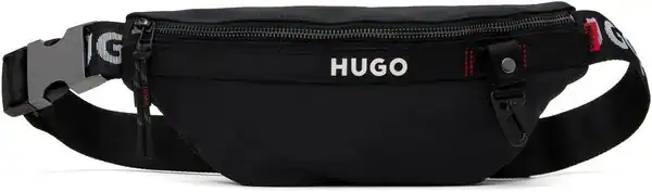 Hugo Boss Black Contrast Logo Belt Bag 001-Black Editorialist
