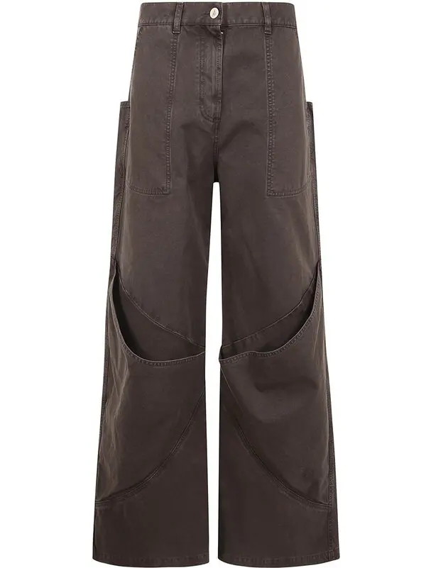Attico Gabardine Long Pant - Brown
