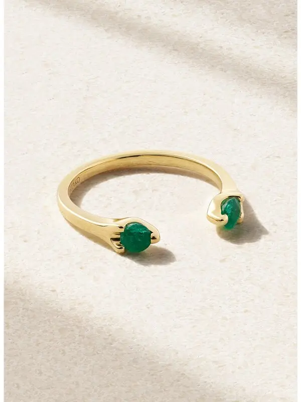 ANITA KO Orbit 18-karat Gold Ring With Emerald