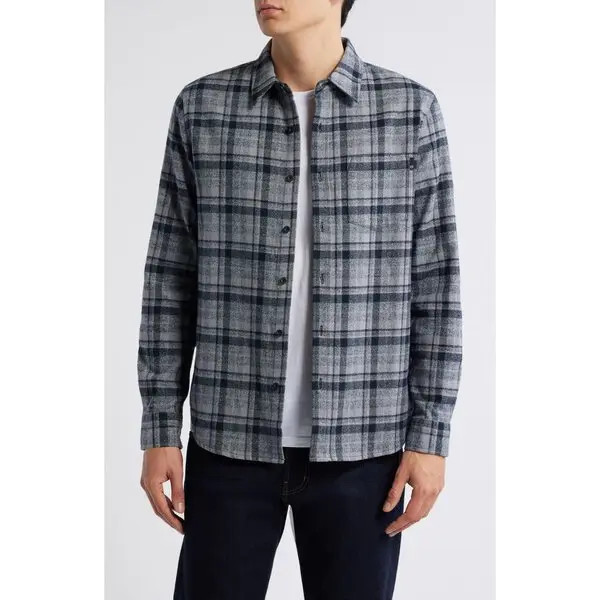 Ag Aiden Plaid Cotton Button-up Shirt - Tartan Plaid Dark Grey Multi