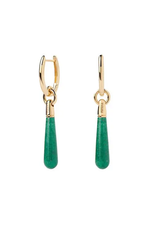 PDPAOLA Large Jupiter Single Hoop - Green Aventurine