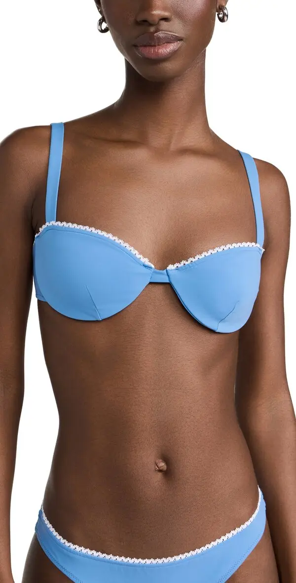 REFORMATION Maldives Bikini Top - Azure