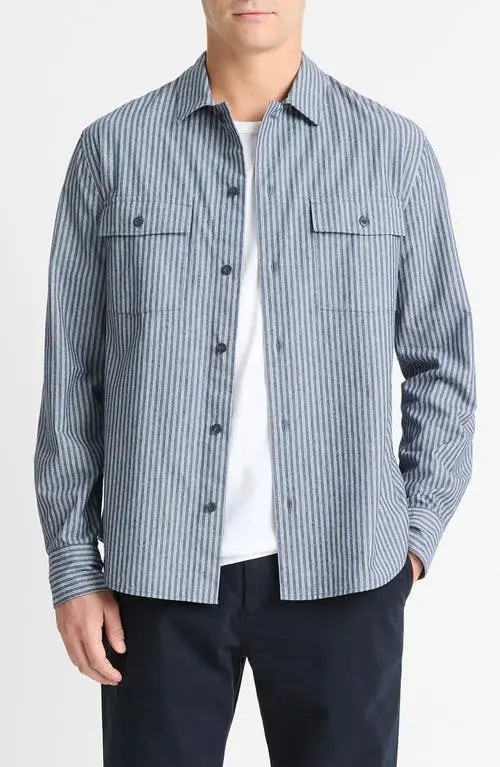 Vince Railroad Stripe Button-up Shirt