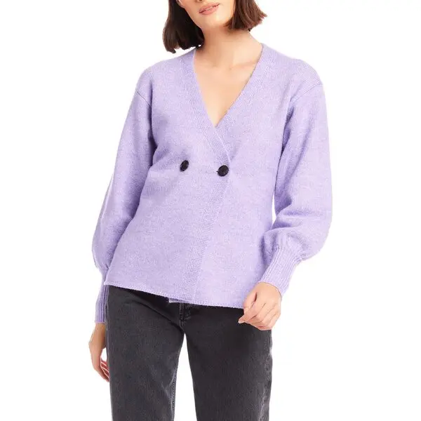 Fifteen Twenty Lucy Double Breasted Cardigan - Lilac