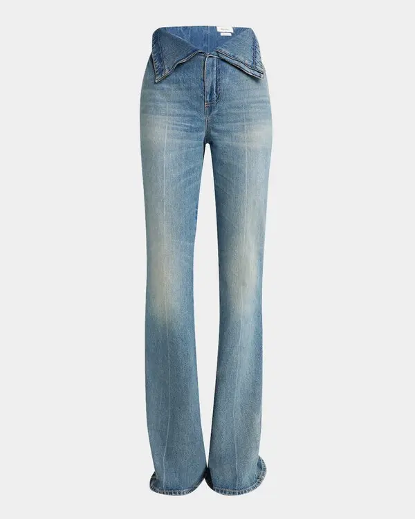 Alexander McQueen Foldover-waist Flare Trousers