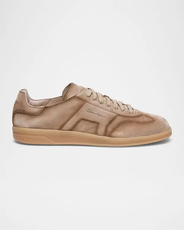Santoni Low-top Suede Sneakers - Light Brown