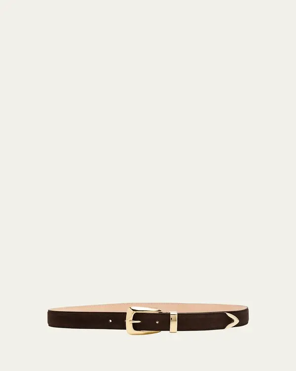 Khaite Benny Suede Belt - Coffee