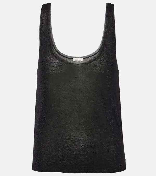 Saint Laurent Lamé Top - Black