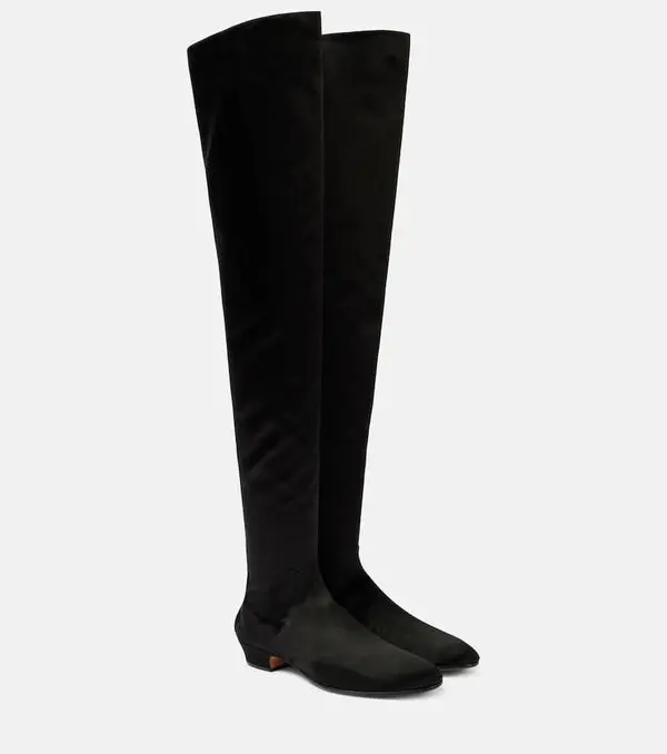 THE ROW Awar Over-the-knee Satin Boots