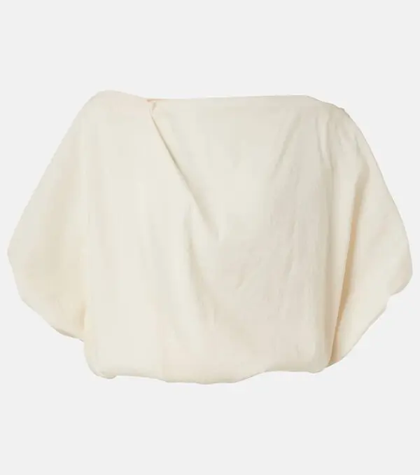 Khaite Niles Cotton And Silk Organza Top - White