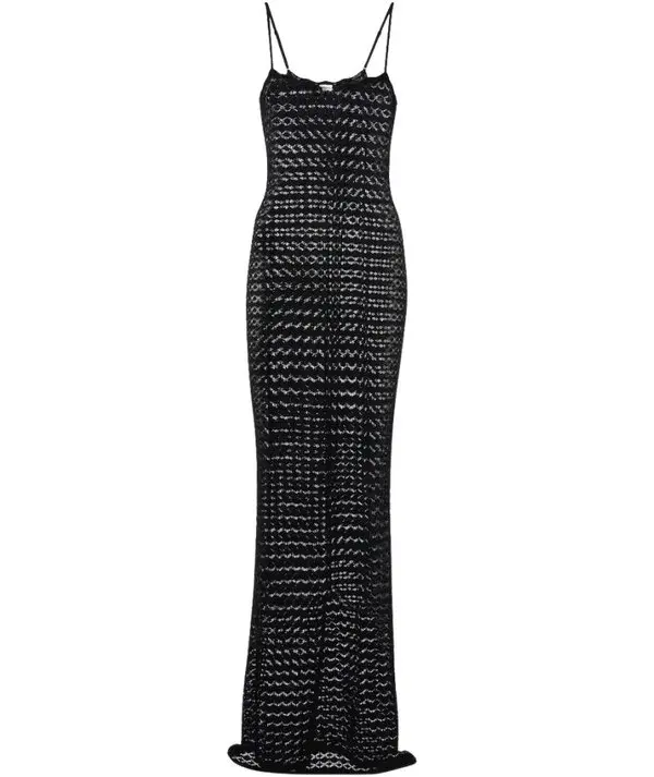 Saint Laurent Pointelle Maxi Dress