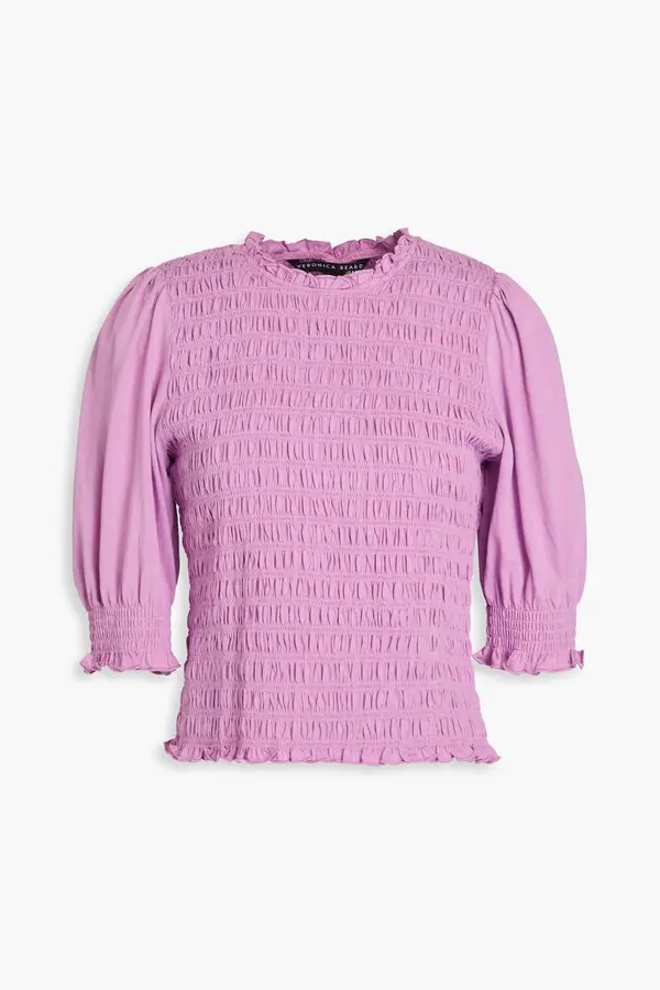 Veronica Beard Langston Shirred Top - Lilac