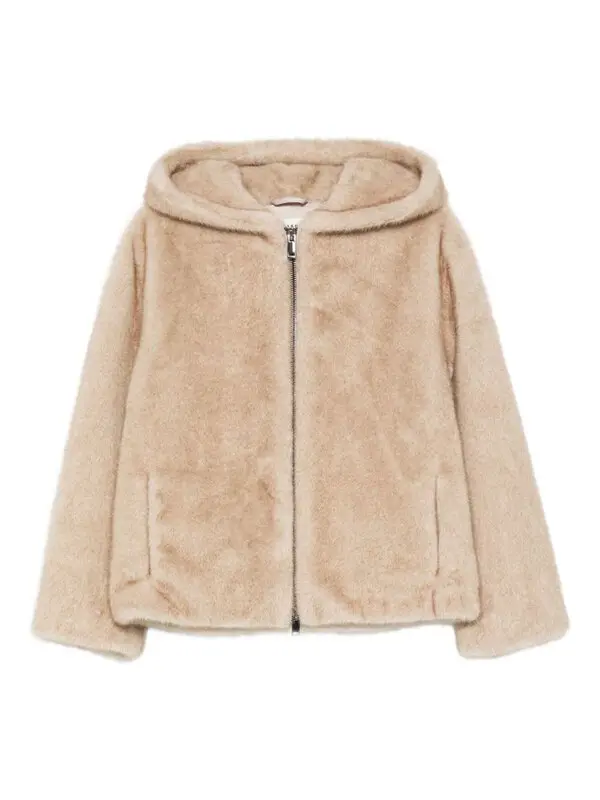P.a.r.o.s.h Faux Fur Coat - Beige