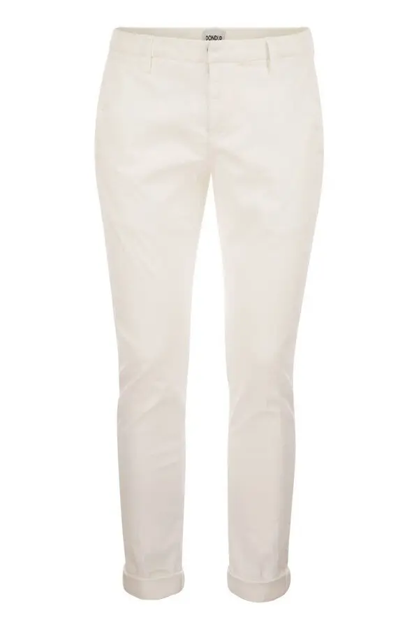 DONDUP Gaubert Slim-fit Gabardine Trousers - White