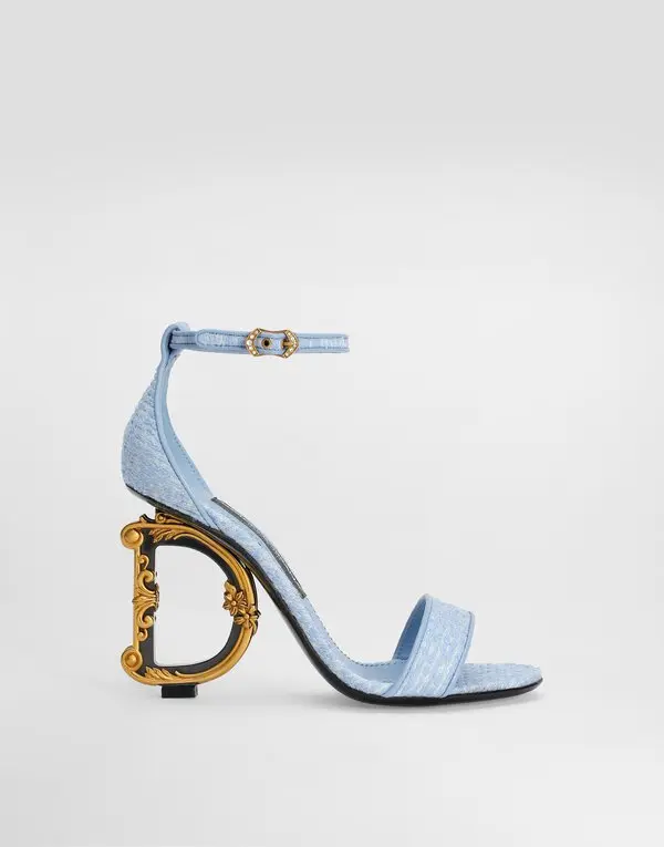 Dolce & Gabbana Bouclé Sandals With Baroque Dg Detail