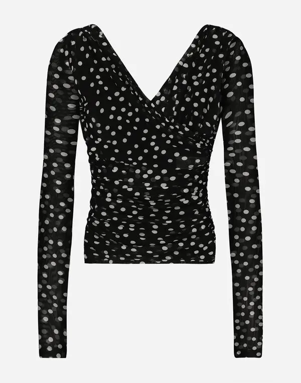 Dolce & Gabbana Polka-dot Tulle Top - Print