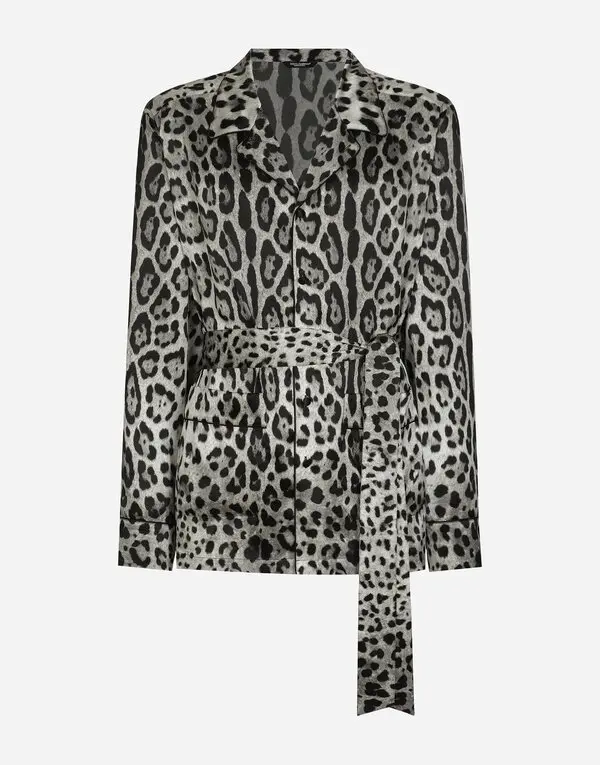 Dolce & Gabbana Leopard- Satin Robe