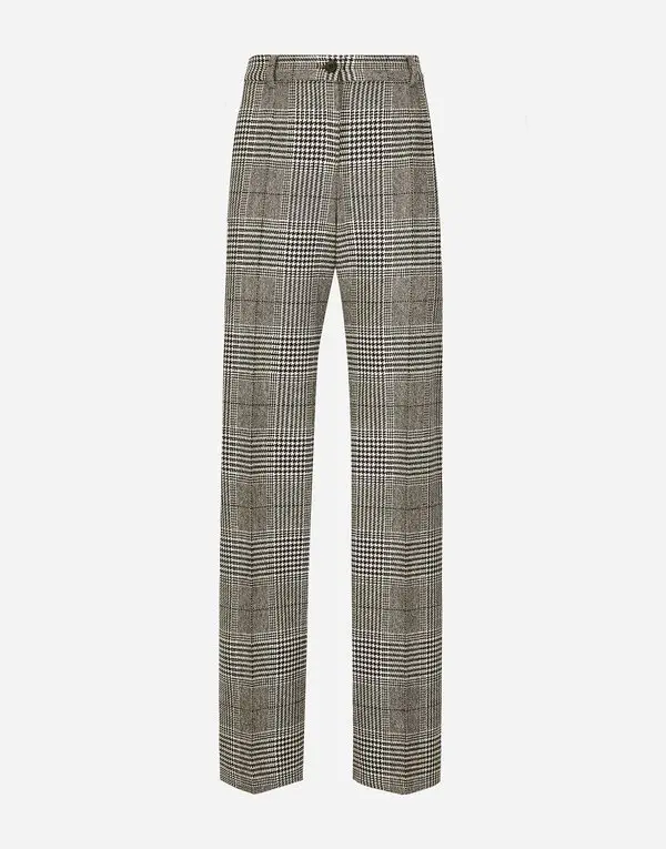 Dolce & Gabbana Flared Glen Plaid Pants - Multicolor